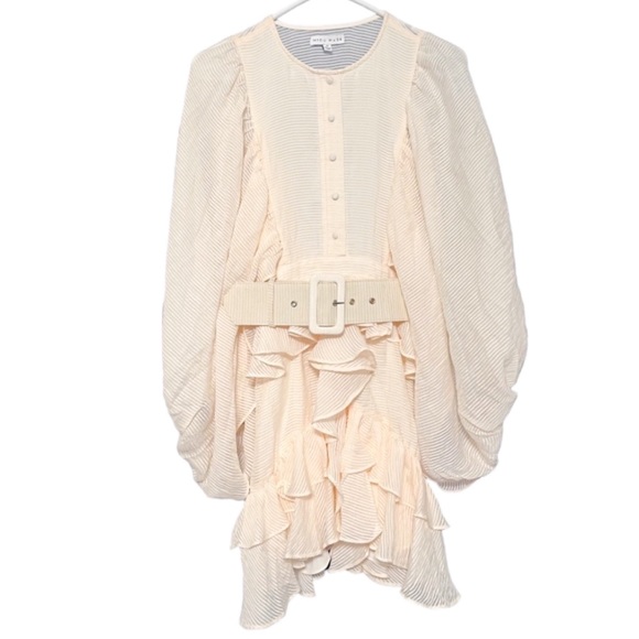 Miou Muse | Dresses | Miou Muse Romantic Escape Belted Puff Sleeve ...